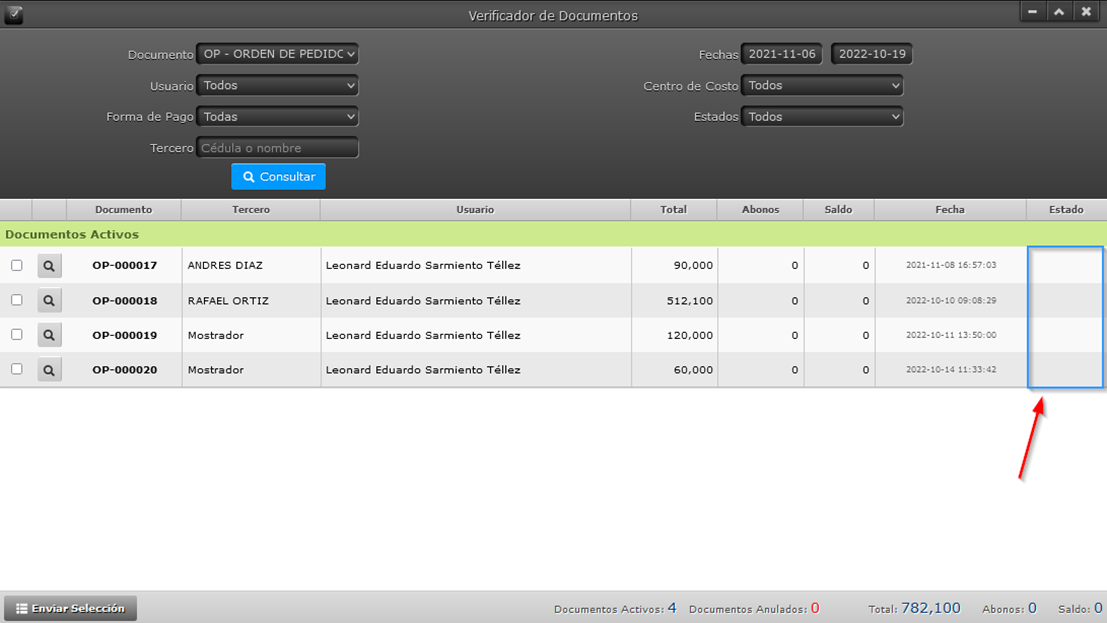 Estados de facturas u otros documentos - ITS Contable